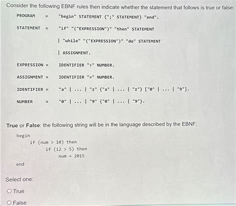 solved consider the following ebnf rules then indicate
