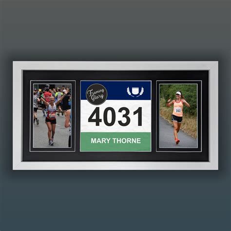 Race Bib Photo And Medal Display Frame Runner Ts Framing Glory