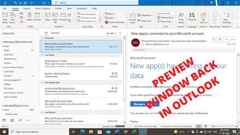 Preview Window In Outlook Transparent Public Data