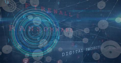 Image Of Network Of Connections Over Scope Scanning And Data Processing Stock Image Image Of