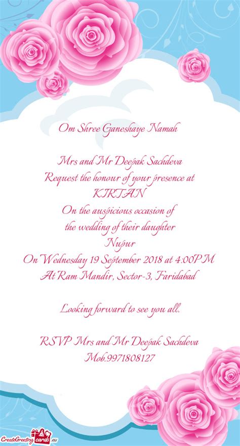 Mrs And Mr Deepak Sachdeva Free Cards