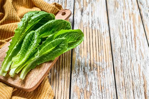 도마에 로메인 양상추 샐러드 흰색 배경입니다 맨 위 보기 복사 공간 0명에 대한 스톡 사진 및 기타 이미지 0명 건강한 식생활 날것 Istock