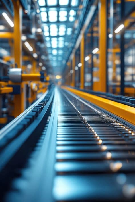 Assembly Line Efficiency 3d Illustration Of An Assembly Line Highlighting Efficiency Metrics