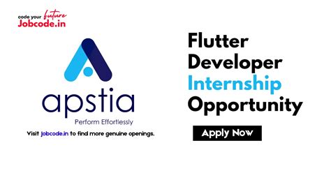 Build Your Career With A Flutter Developer Internship At Apstia Jobcode