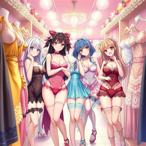 Flirty Fun Anime Girls In Lingerie Heaven