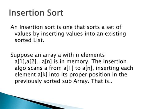 Insertion And Redix Sort Ppt