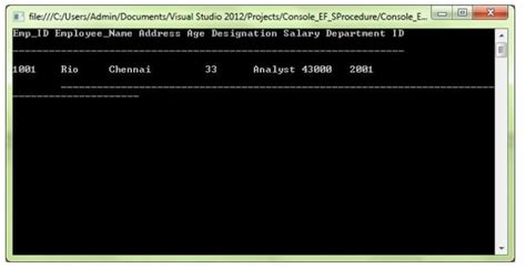 Entity Framework Stored Procedure Create New Project Store Procedure