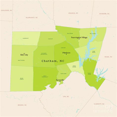 Nc Chatham County Vector Map Green Digital Art By Frank Ramspott Fine