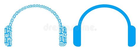 Headphones Composition Of Binary Digits Stock Vector Illustration Of Composed Null 119587242