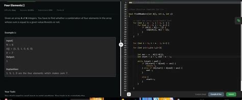 Resolved Four Elements Problem On Geeksforgeeks Gaurav Singh Posted