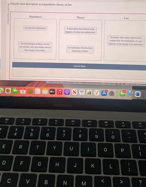 Solved Classify Each Description As A Hypothesis Theory Or Chegg