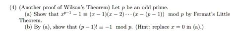 solved another proof of wilson s theorem let p be an odd prime show
