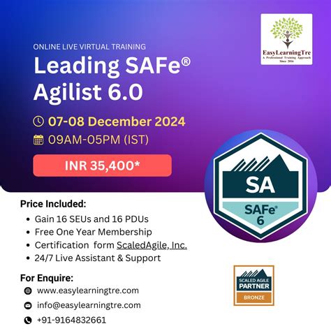 Easylearningtre On Linkedin Safeagilist Safecertification Scaledagile Agileleadership…