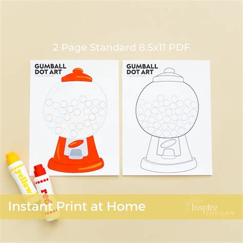 Dot Marker Gumball Machine Printable Do A Dot Pom Pom Activity Candy