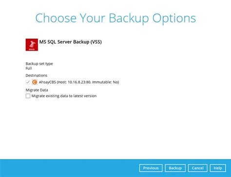 run a microsoft sql backup job on ahsayobm ahsay backup