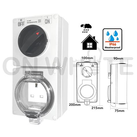 Waterproof Weatherproof Switch Socket Outlet 13a Isolator Ip66 Ip55 Csc313 Outdoor Shopee