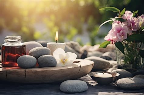 A Serene Environment For A Spa And Wellness Massage Featuring A