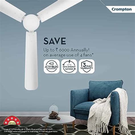 Crompton Energion Cookie 1200mm 48 Inch Ceiling Fan Brown Pack Of 1 Price In India