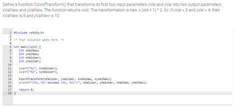 Solved Define A Function Coord Transform That Transforms