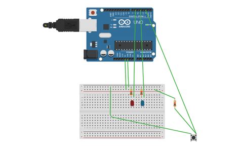 Circuit Design Led Bouton Tinkercad