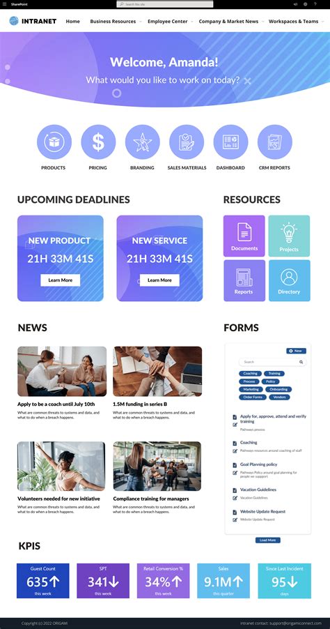 7 Stunning Sharepoint Design Ideas To Inspire You In 2025 — Origami Sharepoint Intranet