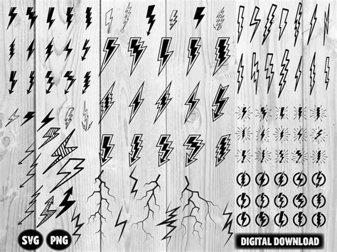 Lightning Bolt Svg Bundle Thunder Svg Lightning Svg Files Lightning Bolt Png Lightning Bolt