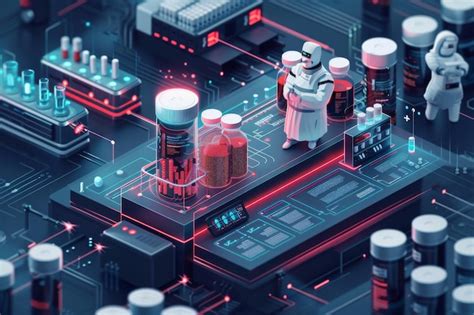 Miniature Robots Working In A High Tech Lab Perfect For Showcasing Advanced Robotics And