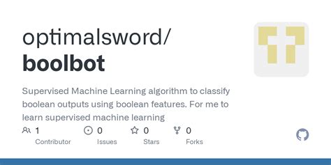 Github Optimalswordboolbot Supervised Machine Learning Algorithm To Classify Boolean Outputs
