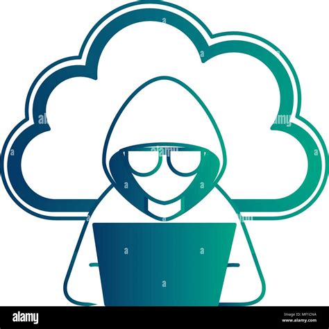 cloud computing with hacker character stock vector image and art alamy