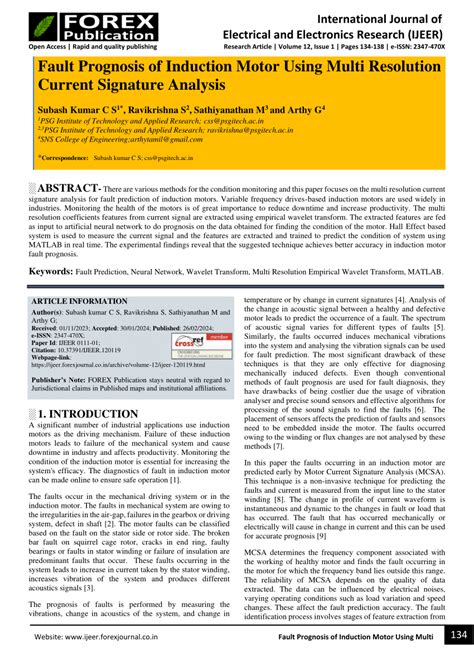 Pdf Fault Prognosis Of Induction Motor Using Multi Resolution Current Signature Analysis