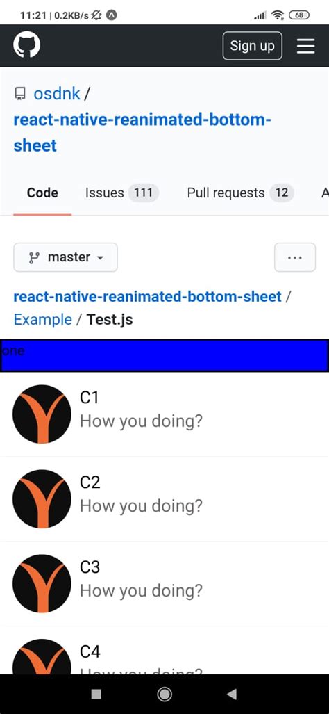 Not Able To Scroll The Content Inside Bottomsheet Issue Osdnk React Native Reanimated