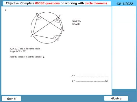 Year 11 Circle Theorems Igcse Questions 1pptx