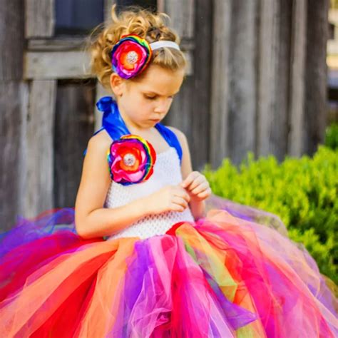 Candy Rainbow Flower Girls Tutu Dress Unilovers