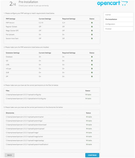 Installation Opencart Documentation