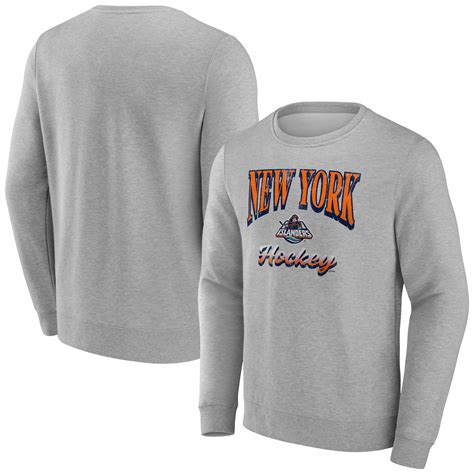 Mens Fanatics Gray New York Islanders Light The Candle Fleece Pullover