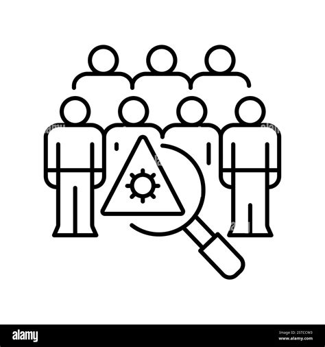 Virus Investigation Line Icon Vector Isolated Element Editable Stroke