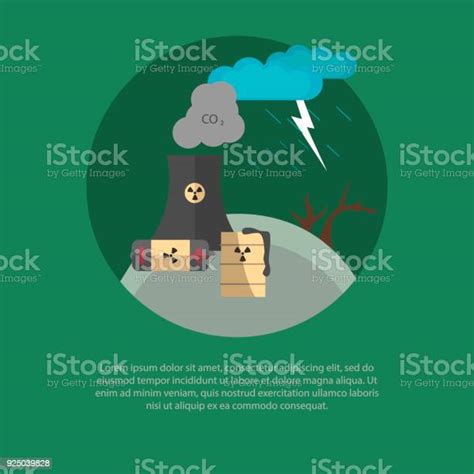 오염 생태 공장입니다 자연의 환경 오염입니다 녹색 배경 벡터 일러스트 레이 션에 자연에 대 한 위험 0명에 대한 스톡 벡터 아트 및 기타 이미지 Istock