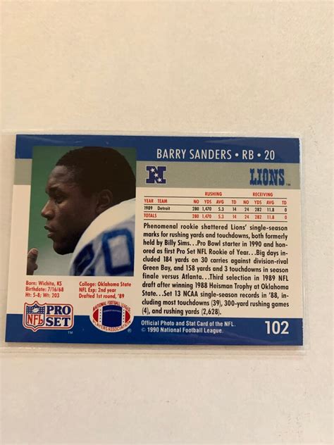 1990 Pro Set Barry Sanders Etsy