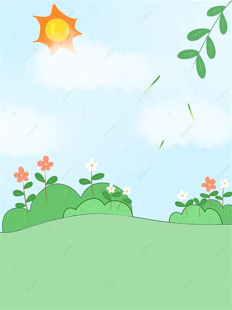Cartoon Hand Drawn Outdoor Landscape Poster Background Cartoon Hand