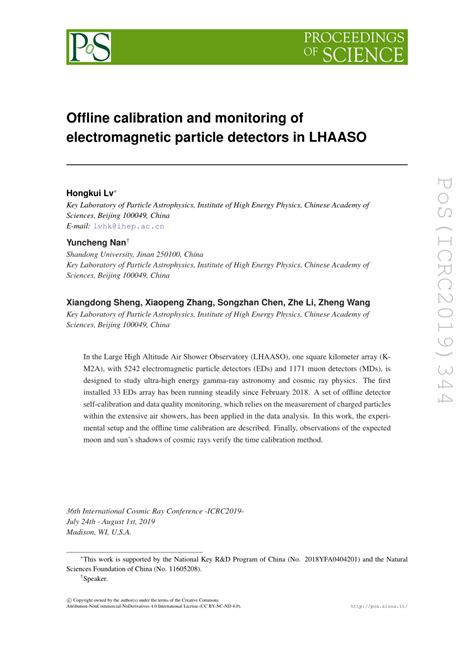 Pdf Offline Calibration And Monitoring Of Electromagnetic Particle Detectors In Lhaaso