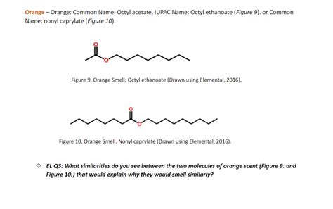 Solved Orange Orange Common Name Octyl Acetate IUPAC Chegg Com