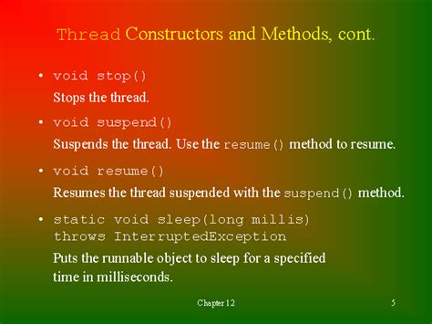 Thread Constructors And Methods Cont