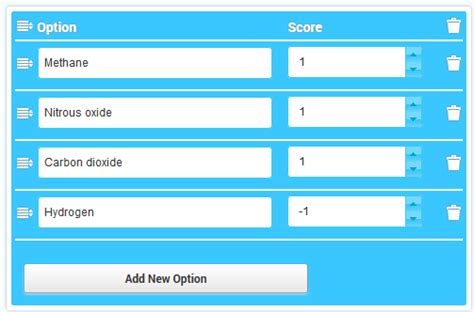 Multiple Options Score Eform