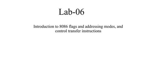 Microprocessor Presentation 8086 Flags Pptx Programming Languages