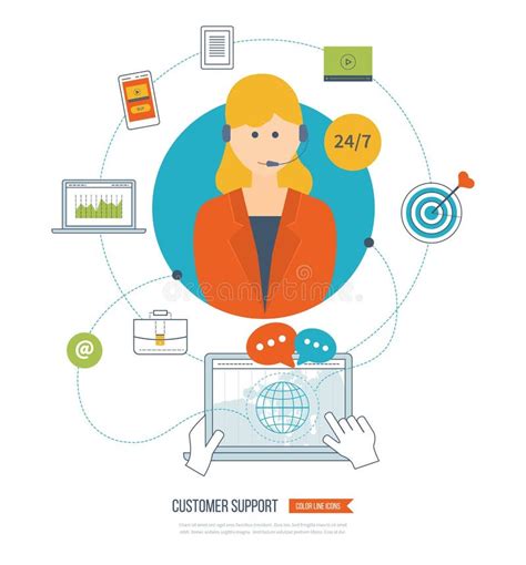 Woman Support Operator Feedback Stock Vector Illustration Of Assistant Face 65004297