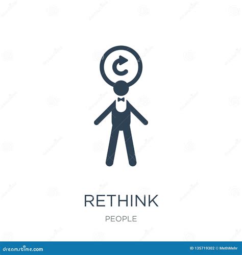Rethink Icon In Trendy Design Style Rethink Icon Isolated On White Background Stock Vector