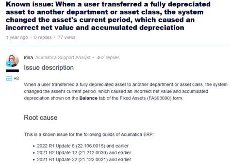 Transferring Fixed Asset Error Community