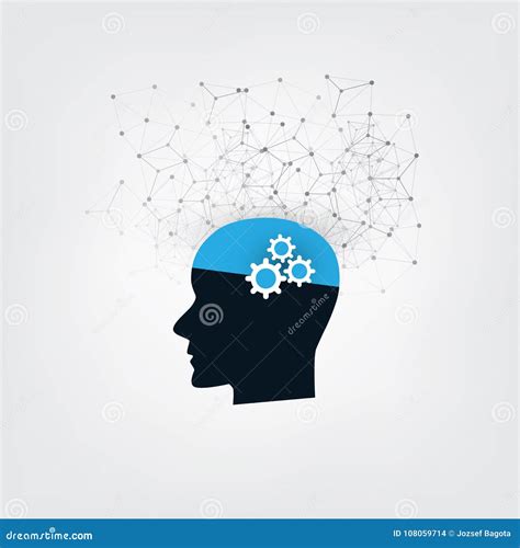 Machine Learning Artificial Intelligence And Networks Design Concept With Icons And Human Head