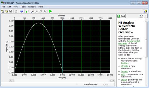help creating custom waveform using analog waveform editor ni community