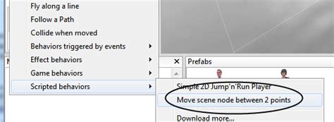 Coppercube Scripted Behavior